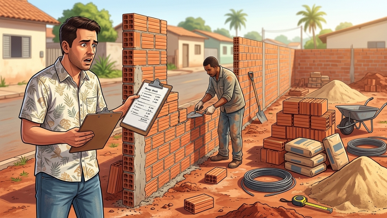 Quanto um pedreiro cobra para construir um muro de 15 metros em 2026, e ...